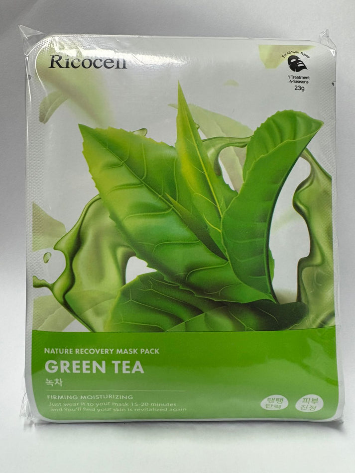 Ricocell Nature Recovery Mask Pack Green tea 23g (Pack 10pcs) – Veluraskin